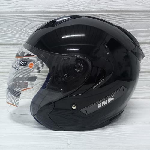 Jual HELM INK METRO 2 SOLID BLACK METALIK DOUBLE VISOR HELMET - M ...
