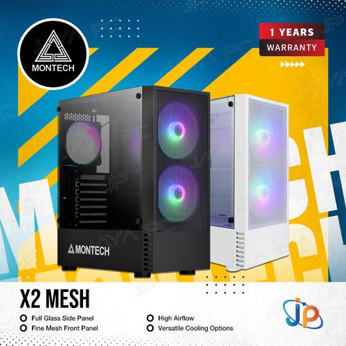 Promo Montech X2 Mesh CPU Case - Tempered Glass Chassis - Hitam Cicil 0 ...