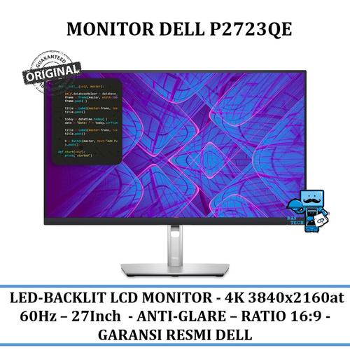 Promo Monitor Dell 27" P2723QE - IPS 4K USB-C DP HDMI Pivot Monitor ...