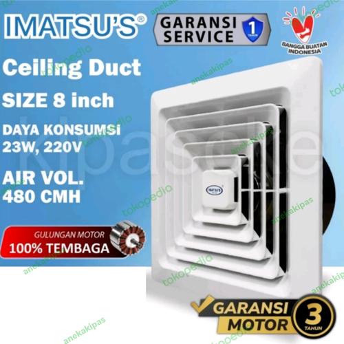 Jual Exhaust Fan Plafon 8"inch Ceiling Exhaust - Heksos Plafon Dak ...