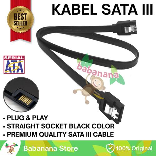 Jual Kabel sata 3 data 6gbps lurus hitam jepit klip besi straight 6 ...
