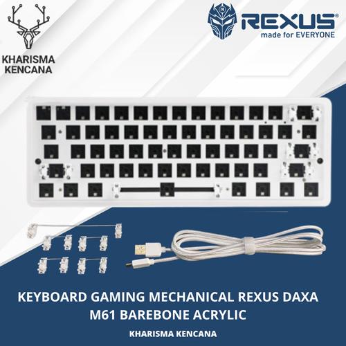 Jual KEYBOARD REXUS DAXA M61 BAREBONE ACRYLIC INCLUDE SWITCH + KEYCAPS ...