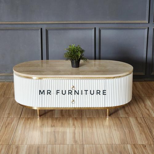 Jual Meja tamu oval marmer kombinasi gold stainless - Kab. Jepara - Mr ...