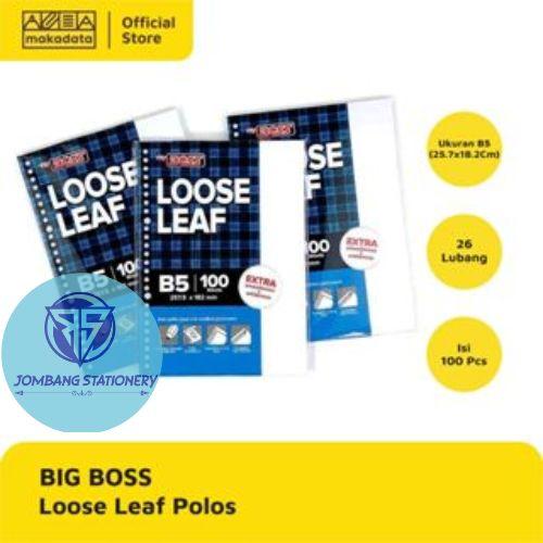 Jual BIG BOSS LOOSE LEAF B5 POLOS 100 LEMBAR 26 HOLES KERTAS BINDER ...