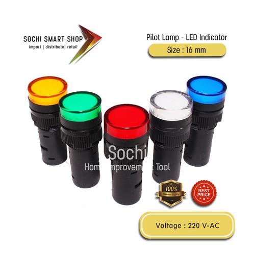 Jual Pilot Lamp - Lampu Indikator Panel listrik - LED 16 mm 220 Volt AC ...