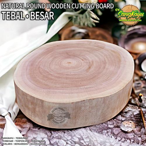 Jual Talenan daging besar tebal 10 cm talenan kayu bulat talenan besar ...