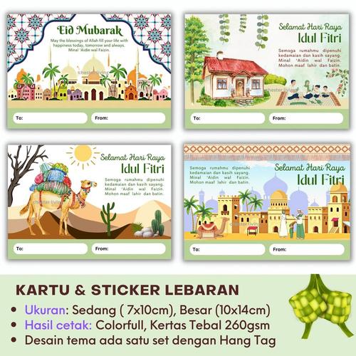 Jual Kartu Ucapan Lebaran dan Sticker Lebaran Tema ARABIC/ Kartu Idul ...