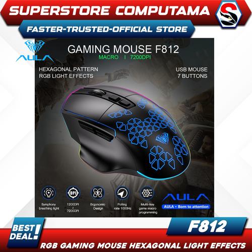 Promo Mouse Gaming Hexagonal Style AULA F-812 Macro-RGB-7200DPI-AULA F812 - Jakarta Pusat ...