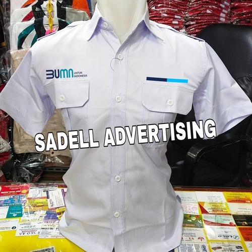 Jual Kemeja PDH BUMN Seragam PDH BUMN Putih Lengan Pendek Pria Bordir ...
