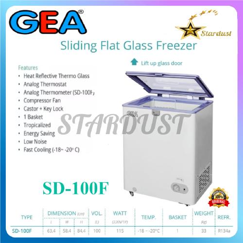 Jual GEA SD-100F Chest Freezer Lift-UP Glass Door Freezer 100L - Putih ...