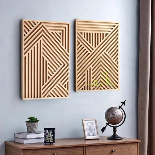 Jual wall panel wal decor kayu jati motif geometris minimalis - Kab ...