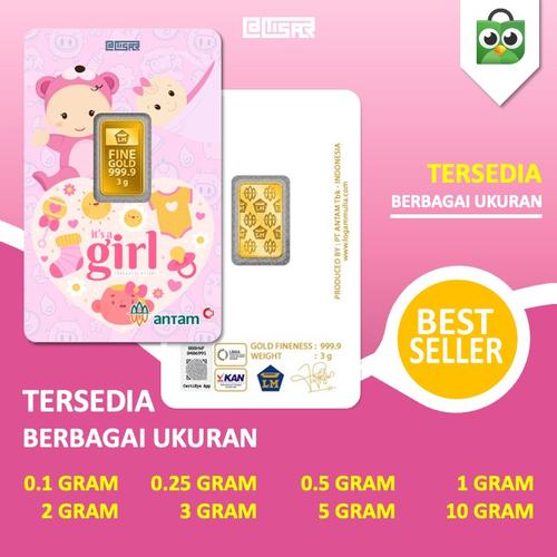 Promo LM Logam Mulia Emas Antam 1 gram Kado Bayi Souvenir Gift Baby Boy ...