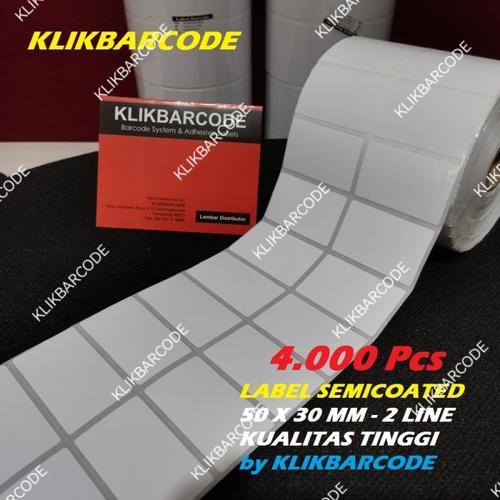 Jual LABEL BARCODE 50 X 30 MM (2LINE) KERTAS STICKER LABEL SEMICOATED 4 ...