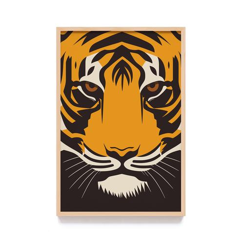 Promo Dekorasi Dinding Lukisan Harimau - Art Print Macan Frame Kayu ...
