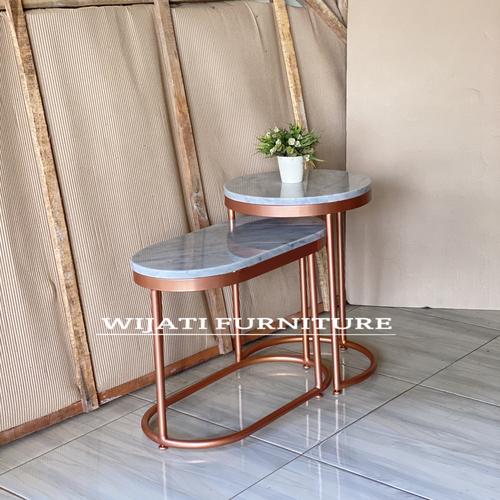Jual meja sudut marmer kaki besi Side Table , Meja Pojok Marmer Corner ...