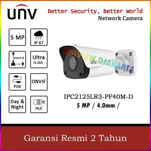 Jual Uniview IPC2125LR3-PF40M-D IP Camera PoE 5MP Garansi Resmi 2 Tahun - Jakarta Pusat ...