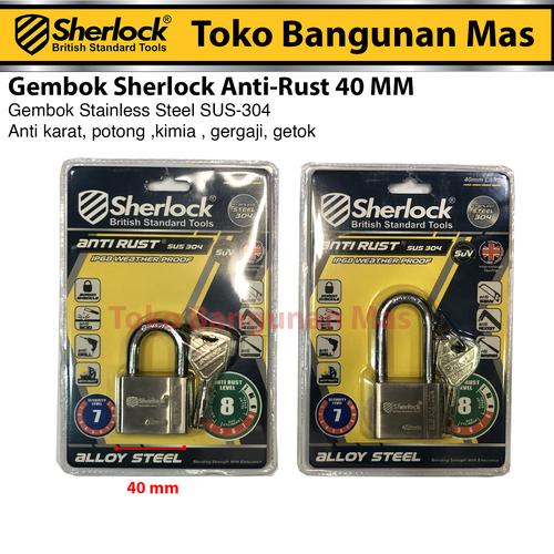 Jual Gembok Sherlock ANTI Rust Stainless Steel SUS-304 40 mm Panjang Pendek - 40 Panjang ...