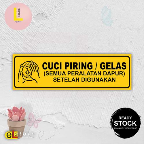Jual STIKER CUCI PIRING/SEMUA PERALATAN DAPUR SETELAH DIGUNAKAN ...