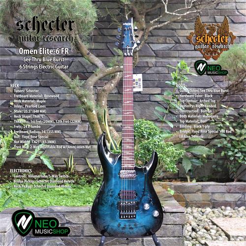 Jual Schecter Omen Elite 6FR See Thru Blue Burst 6 Strings Electric ...