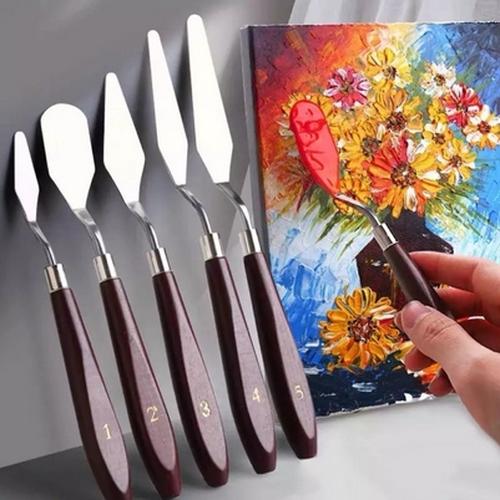 Jual Paket Lengkap Set Pisau Spatula Sendok Alat Lukis Art Stainless ...
