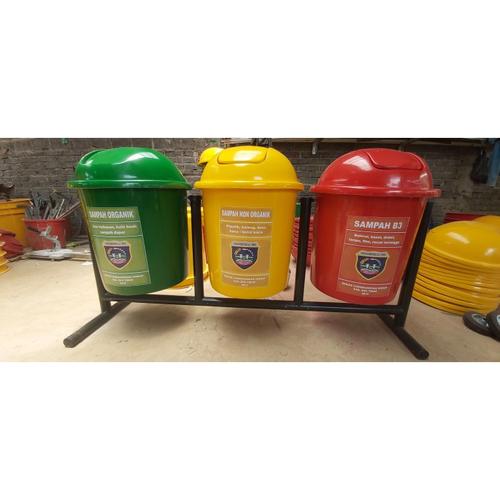 Jual tong sampah 3 pilah kapasitas 50 liter/ tempat sampah outdoor ...