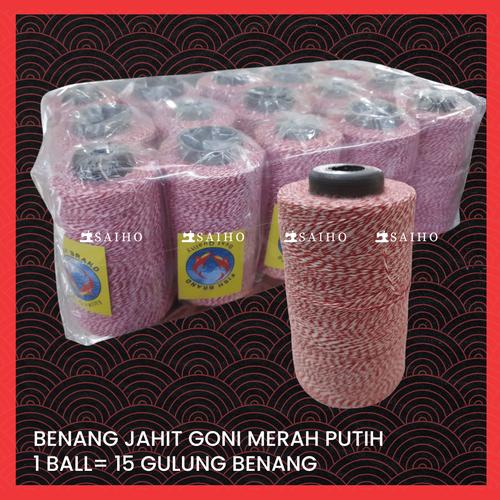 Jual Benang Goni Putih Merah untuk Mesin jahit Karung (isi 15 roll ...