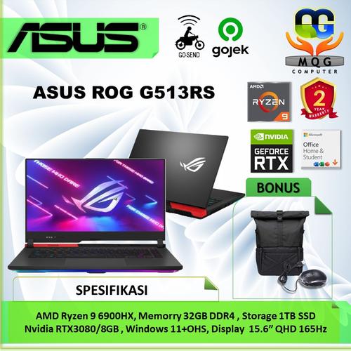 Jual ASUS ROG G513RS RTX3080 8GB RYZEN 9 6900HX 32GB 1TBSSD W11+OHS 15. ...