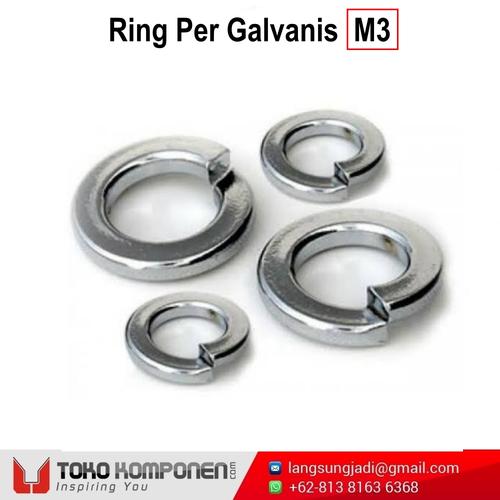 Jual Ring Per Ver M3 Galvanis Spring Washer 3mm Putih - Per 10pcs - Kab ...