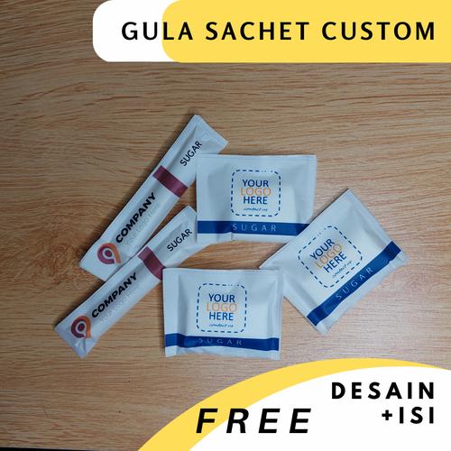 Jual GULA PASIR SACHET DESAIN CUSTOM+LOGO INSTANSI UNTUK HOTEL CAFE DLL ...