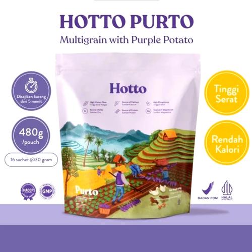 Jual Hotto Purto Multi Grain Purple Potato 16 sachet Pouch Oat Meal ...