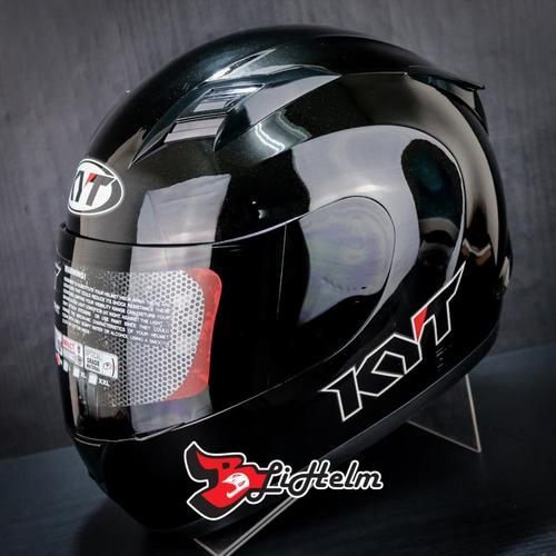 Jual Kyt R10 Solid Helmet | Black | R-10 Full Face Single Visor Dark ...