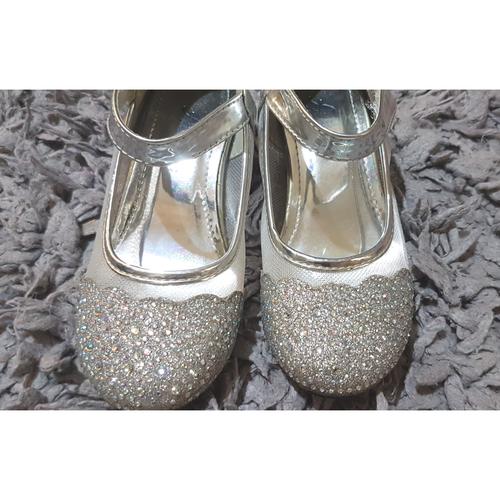 Jual Sepatu pesta anak perempuan, mewah silver, high heels. Ukuran 30 ...