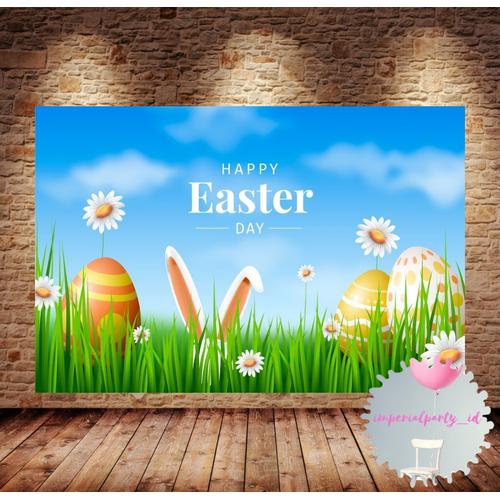 Jual Custom Backdrop Banner Spanduk Happy Easter Paskah Rabbit Egg - 9 ...
