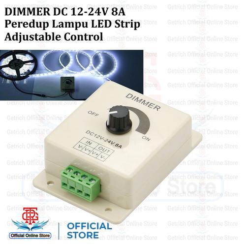 Jual Dimmer LED Strip dengan knop pemutar DC12-24V 8A DPX1B - DPX1B ...
