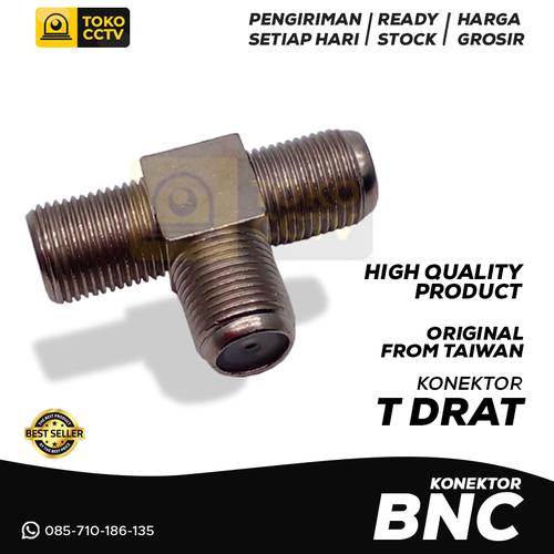 Promo BNC T DRAT | KONEKTOR JACK T BNC DRAT | CABANG BUAT SAMBUNGAN KABEL Aluminium Sinyal ...