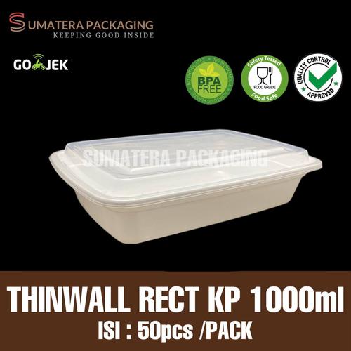Jual Thinwall Rectangle KP 1000ml Putih susu isi 50pc easypack 1000ml medan - Kota Medan ...
