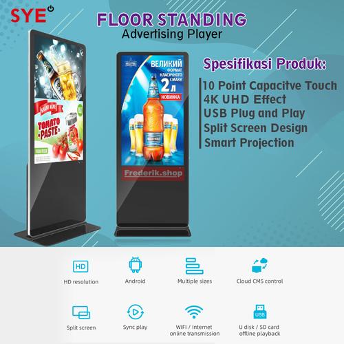 Jual Digital Slim Signage Android 11 Touchscreen 43 inch KiosK 2GB ...