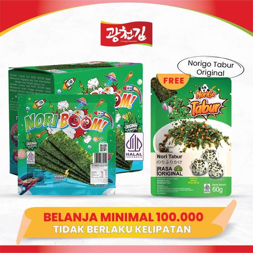Promo KC. NorIBoom 1 BOX ISI 12 / Nori Sachet Seaweed Snack 3g Halal ...