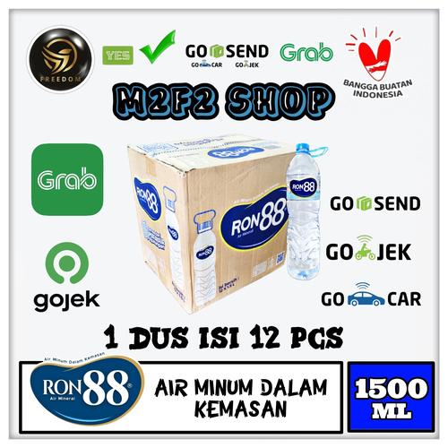 Jual Air Mineral Ron 88 Besar Botol Pet - 1500 ml Karton (Gosend/Grab ...