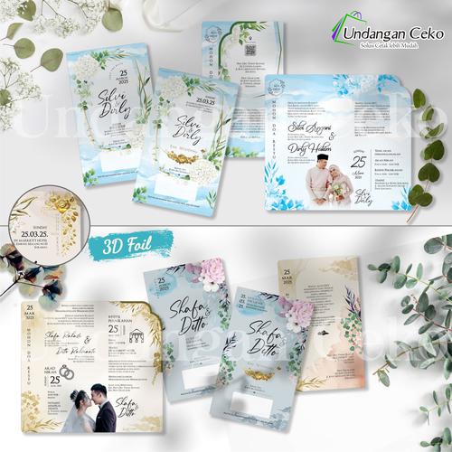 Jual Undangan Motif 3D Foil Natural Terbaru untuk Pernikahan/Tasyakuran ...
