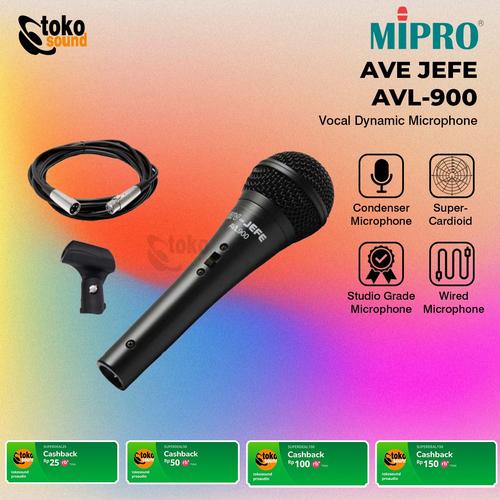 Jual AV JEFE AVL-900 AVL900 Dynamic Microphone Supercardioid - Jakarta ...