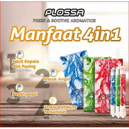 Jual PLOSSA minyak angin aromatic aroma therapy 4 in1 Inhaler dan Roll ...