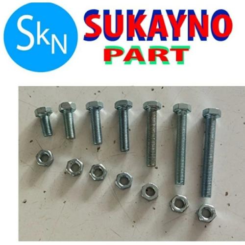 Jual baut+mur+ring plat+ ring ver galvanis, m10x40 full drat kunci 17 ...