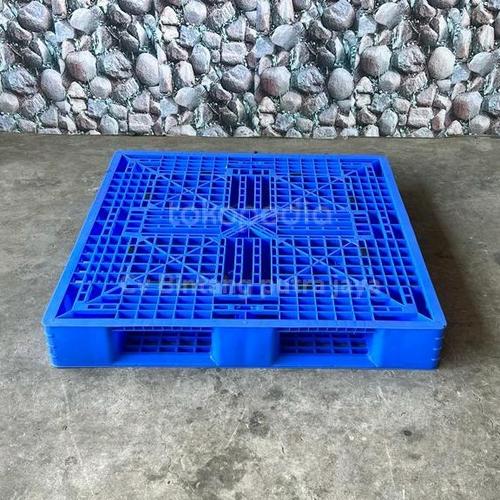 Jual pallet plastik bekas murah bagus ukuran 110x110x15 cm warna biru ...