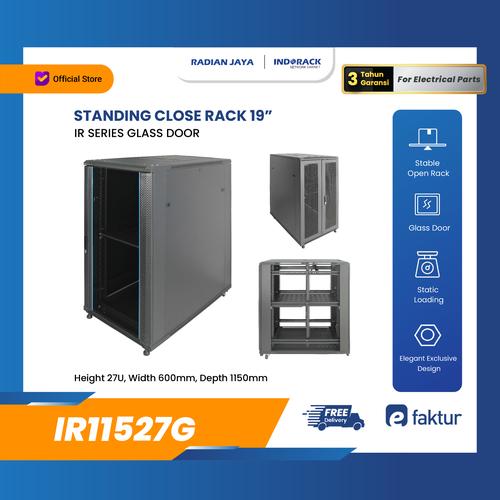Promo Close Rack INDORACK IR11527G Glass Door Rak Server 27U Depth ...