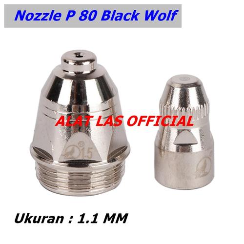Jual Nozzle Tip P80 Plasma Cutting Nozzle Electrode 1.1 MM P 80 Black ...