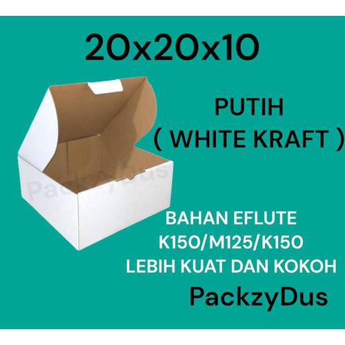 Jual Kardus Packing Box Pizza / Die cut uk 20x20x10 PUTIH PUTIH ...