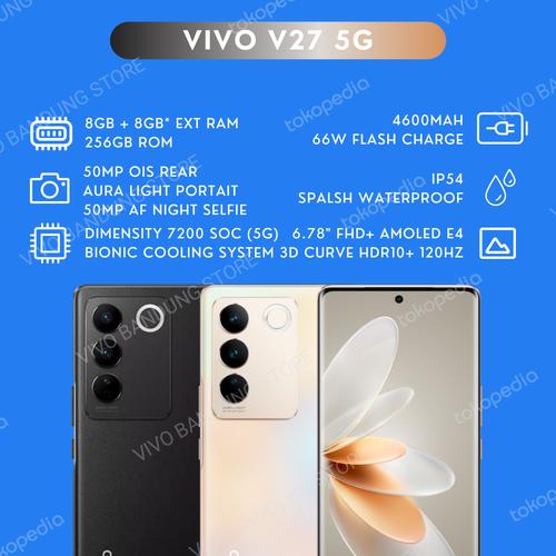 Jual Vivo V27 5G 8GB+8GB / 256GB Garansi Resmi - Noble Black - Kota ...