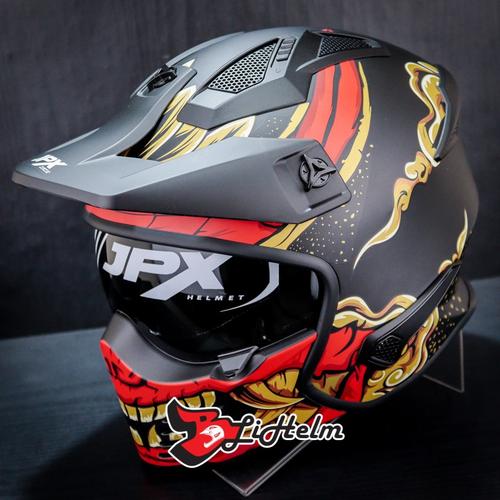 Jual JPX HELM MX726R MX06 | BLACK DOFF | MX726 R CROSSOVER MX 726R - L ...