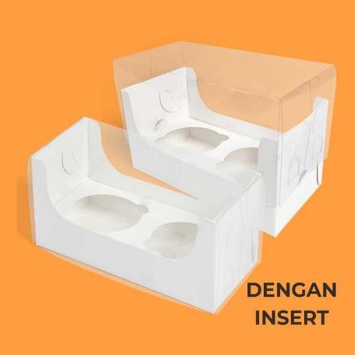 Jual box cupcake dus bolu mini kotak box muffin pudding isi 2 putih ...